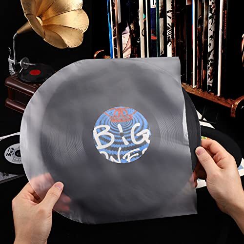 100 Pieces LP Vinyl Record Inner Sleeves 10 Inch Semi-Transparent Inner ...