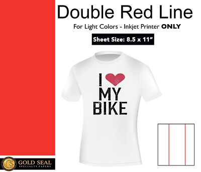 Double Red Line Light Iron On Heat Transfer Paper for Inkjet 11 X 17 ...