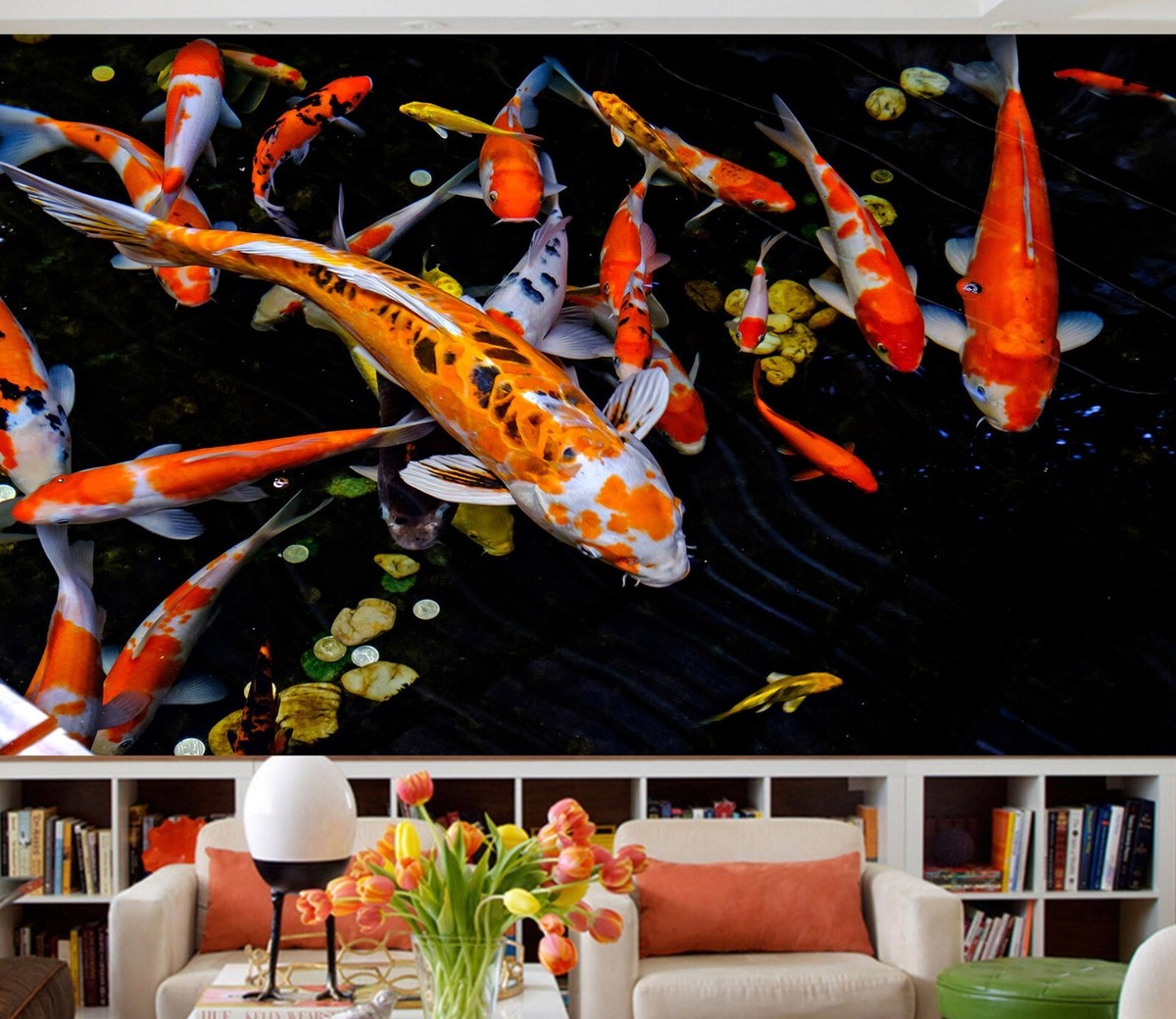 Koi Pond Wallpaper Background