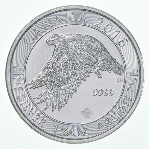 2016 Canada 8 Dollars Silver Snow Falcon 1.5 Oz 1 1/2 Oz Silver | eBay