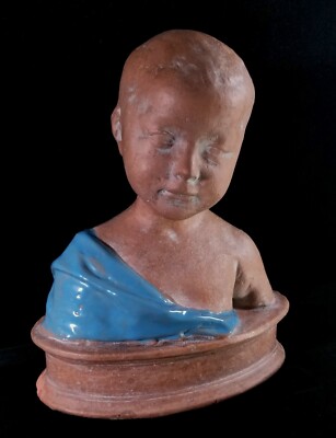 Antique 1920s Italian Terracotta & Partially Glazed Bust Of An Infant ...