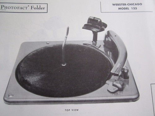 WEBSTER CHICAGO 133 RECORD CHANGER TURNTABLE PHOTOFACT | eBay