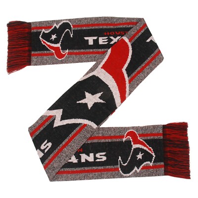 Houston Texans Gray Scarf Knit Winter Neck - Double Sided Big Team Logo ...