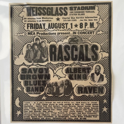 1969 The Rascals, Savoy Brown, Albert King, WEISSGLASS STADIUM ...