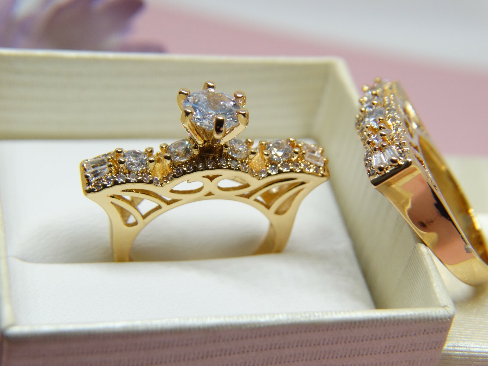 Luxury victorian royal Antique Gold Ring Vintage style gold filled ring ...