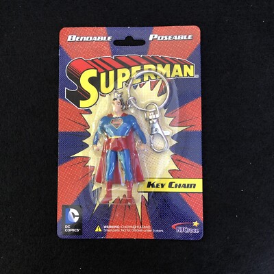 Superman Key Chain DC Comics Bendable /Posable 3" NJ Croce KRB-3902 | eBay