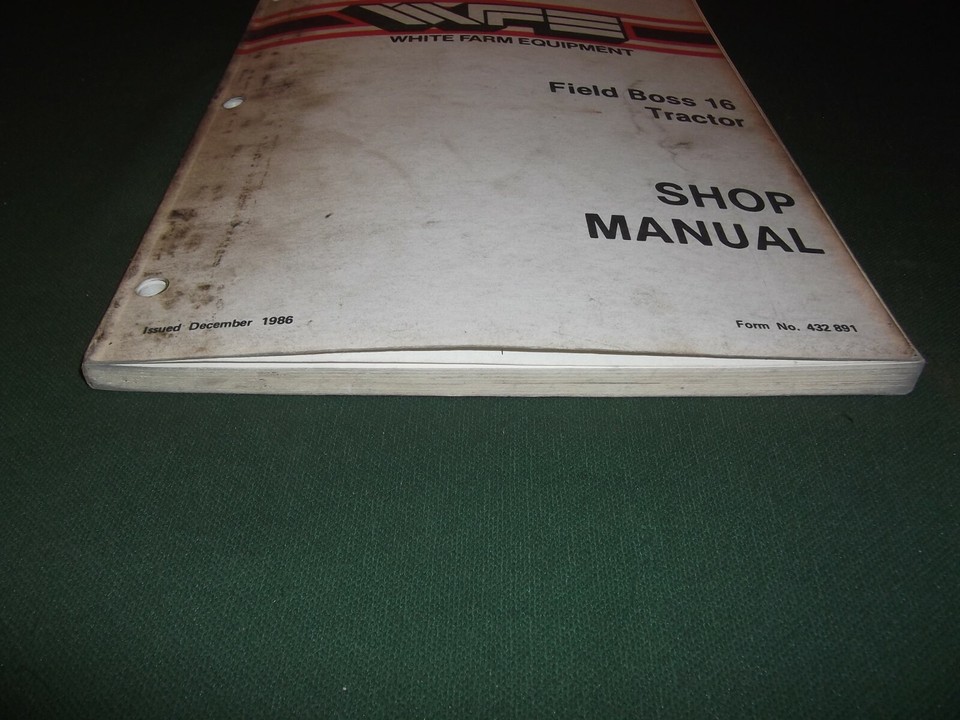 WHITE FIELD BOSS 16 TRACTOR TECHNICAL SERVICE REPAIR MANUAL OEM ...