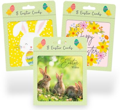8 Pack of Easter Cards, 8 Open Easter Cards, 8 Mixed pack of Easter ...