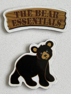 The Bear Essentials 2 Piece Cartoon Bear & Sign Approx. 2X2 IN ea ...