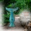 Alpine Outdoor Birdbath 25 in. Weather Resistant Ceramic Turquoise ...