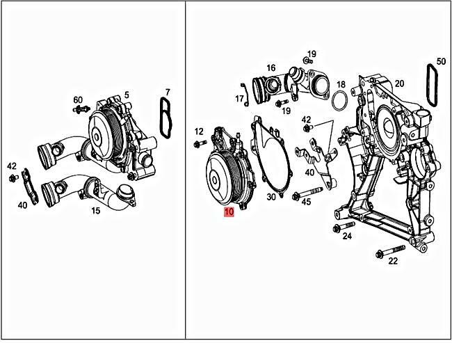 Genuine MERCEDES Water pump 6512005101 | eBay