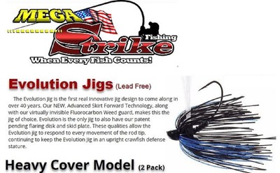 MegaStrike Evolution Heavy Cover Jig, 1/2 oz, 2 per pack, Choice of ...