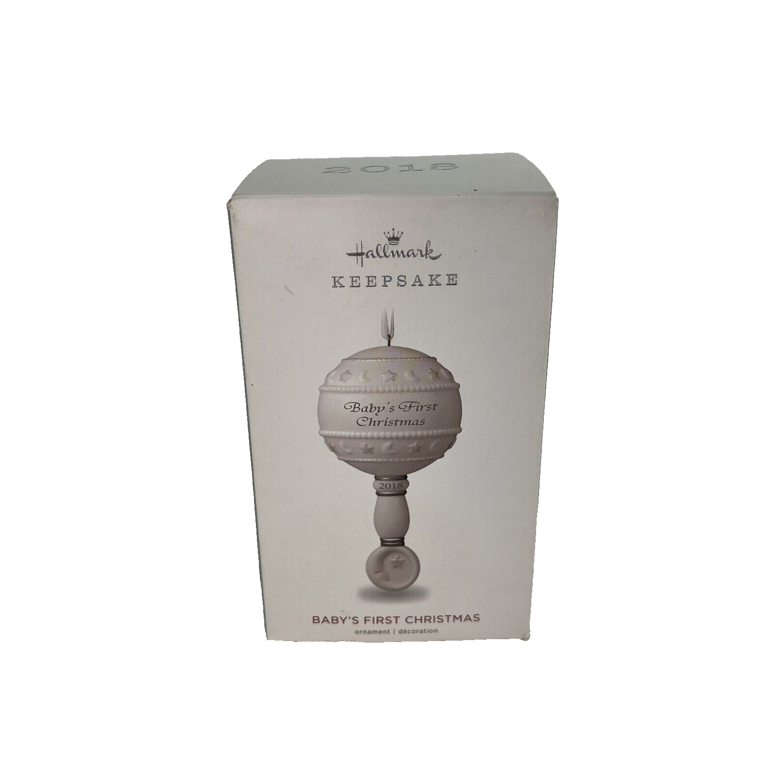 Hallmark Keepsake Baby's First Christmas Ornament Porcelain Rattle ...