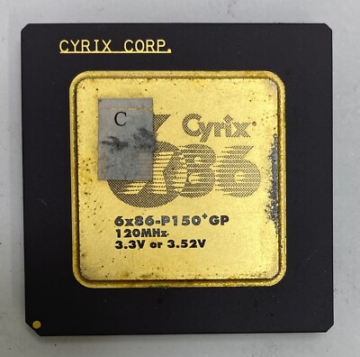 Cyrix 6x86-P150+GP 120MHz 3.3V Vintage Gold Processor / CPU - Fully ...