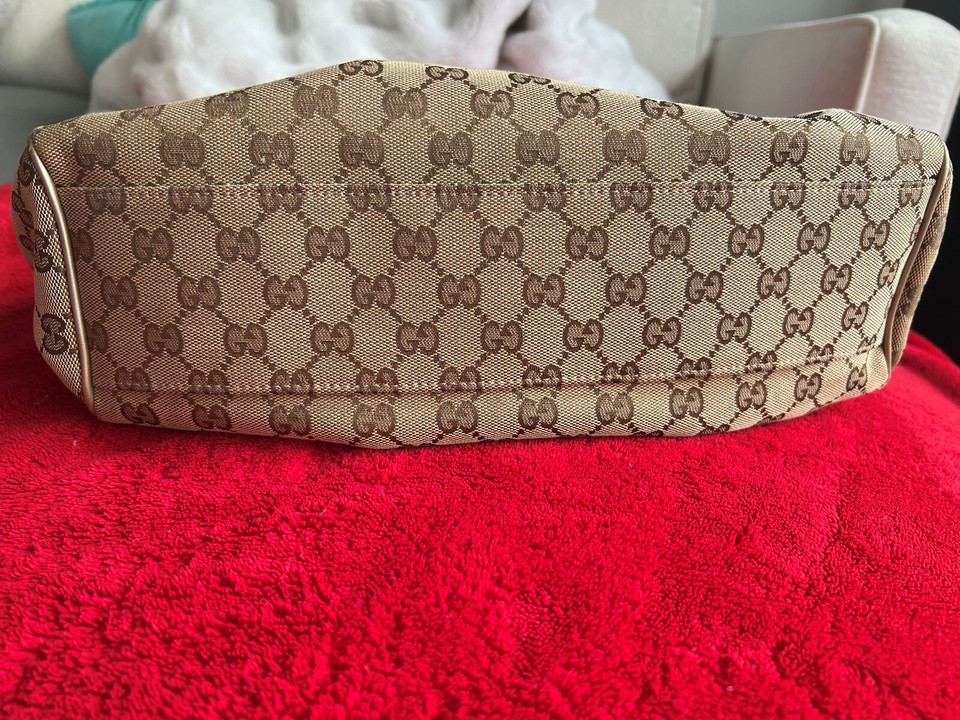 Gucci GG Monogram Sukey Tote Bag (Gold/Brown) | eBay