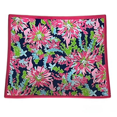 Lilly Pulitzer Glass Catchall Trinket Tray Dish Trippin and Sippin ...
