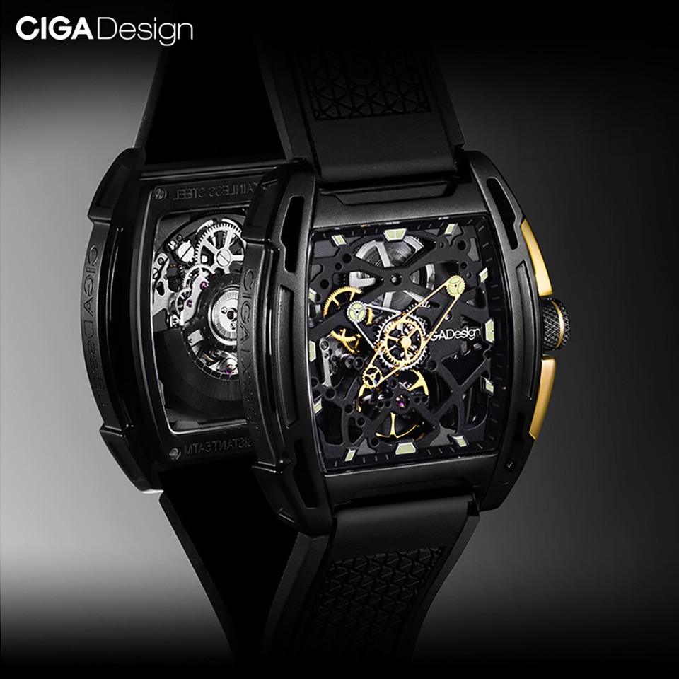 CIGA Design Z Series Automatic Openworked Steel Dlc Gold Black Men's ...
