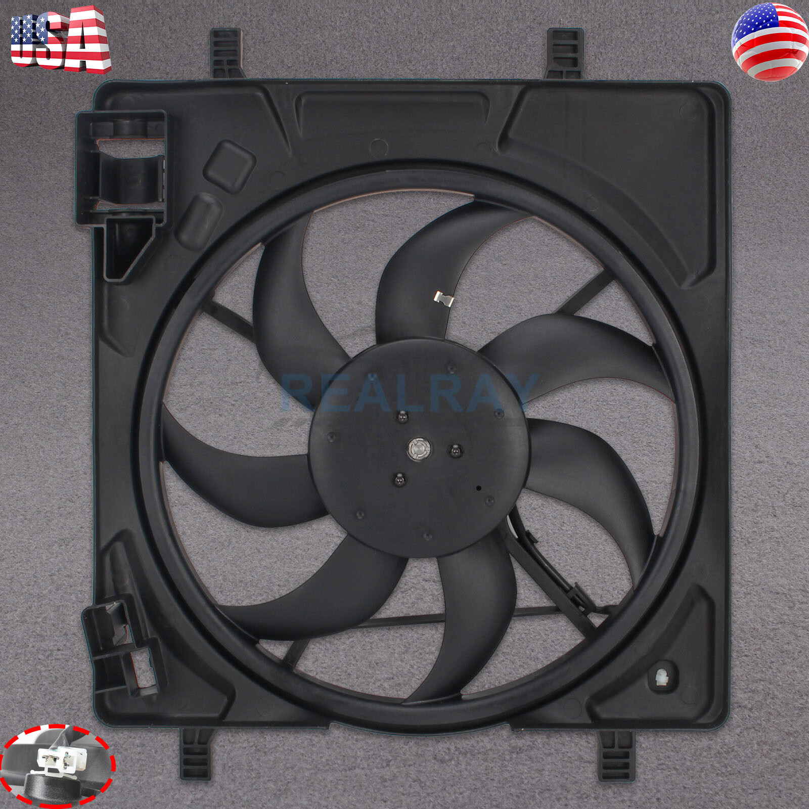 Radiator Cooling Fan Assy w/ Shroud for Chevrolet Spark 13-15 Auto CVT ...