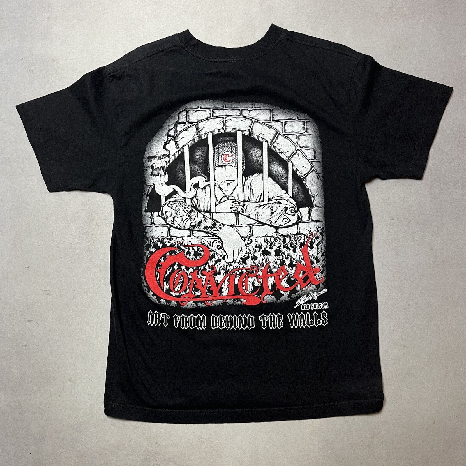 Vintage Convicted Folsom Prison Art Tee T Shirt USA m… - Gem