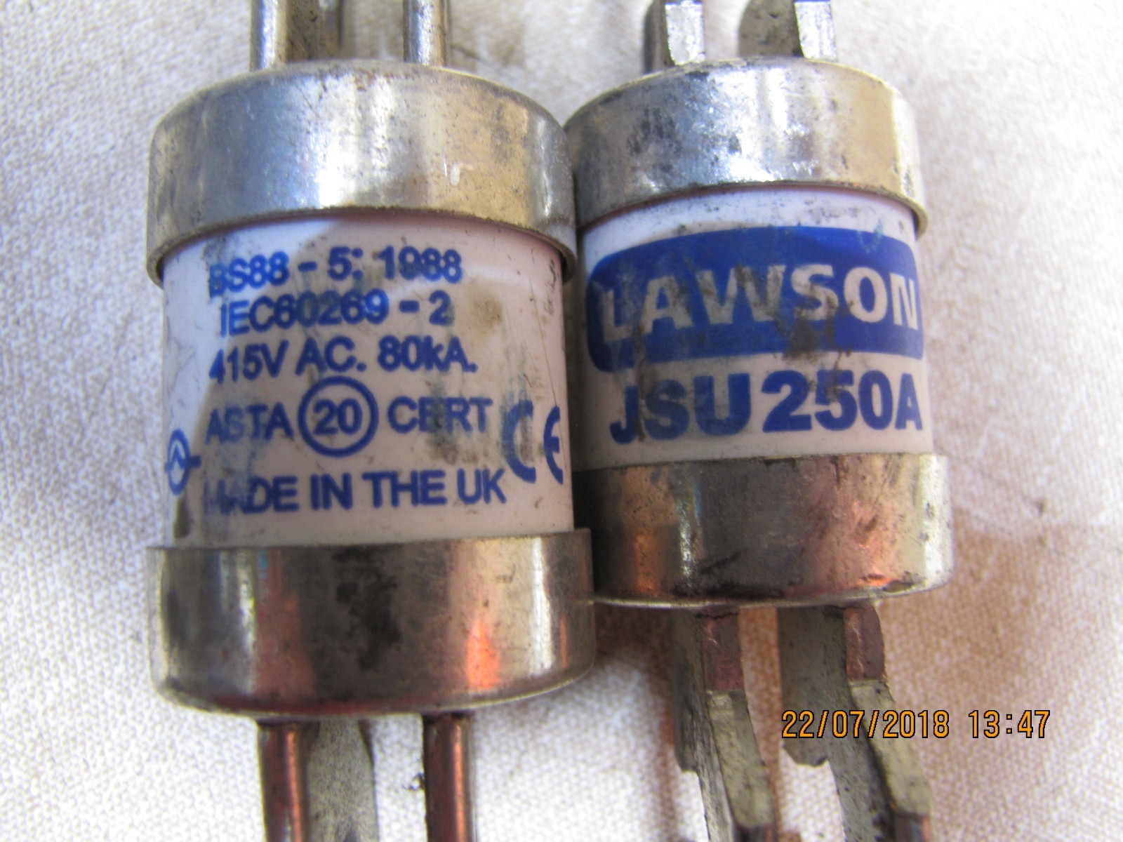 Industrial mains fuse link bolt in 130mm 160 250 315 355 Amp Lawson ...