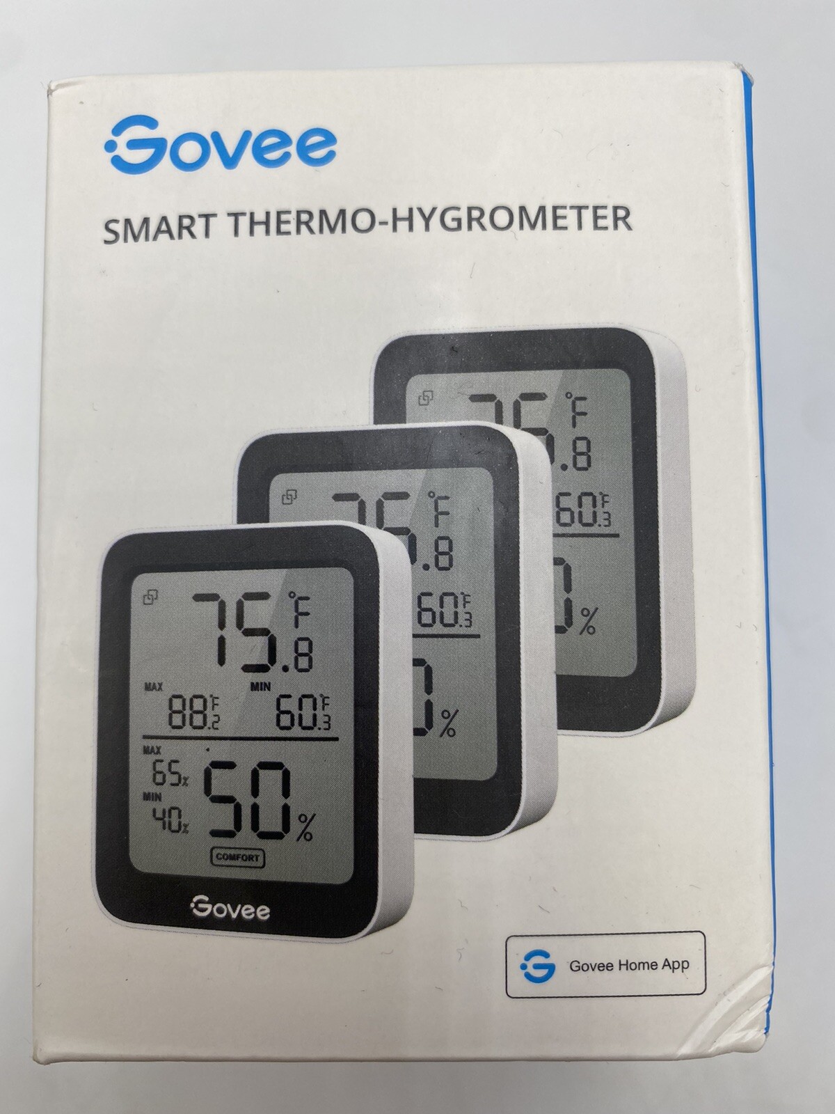 GOVEE INDOOR SMART THERMO-HYGROMETER 3 PACK BLUETOOTH HUMIDITY ...