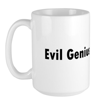CafePress Evil Genius Mugs Coffee Mug, Large 15 oz. White Coffee Cup ...
