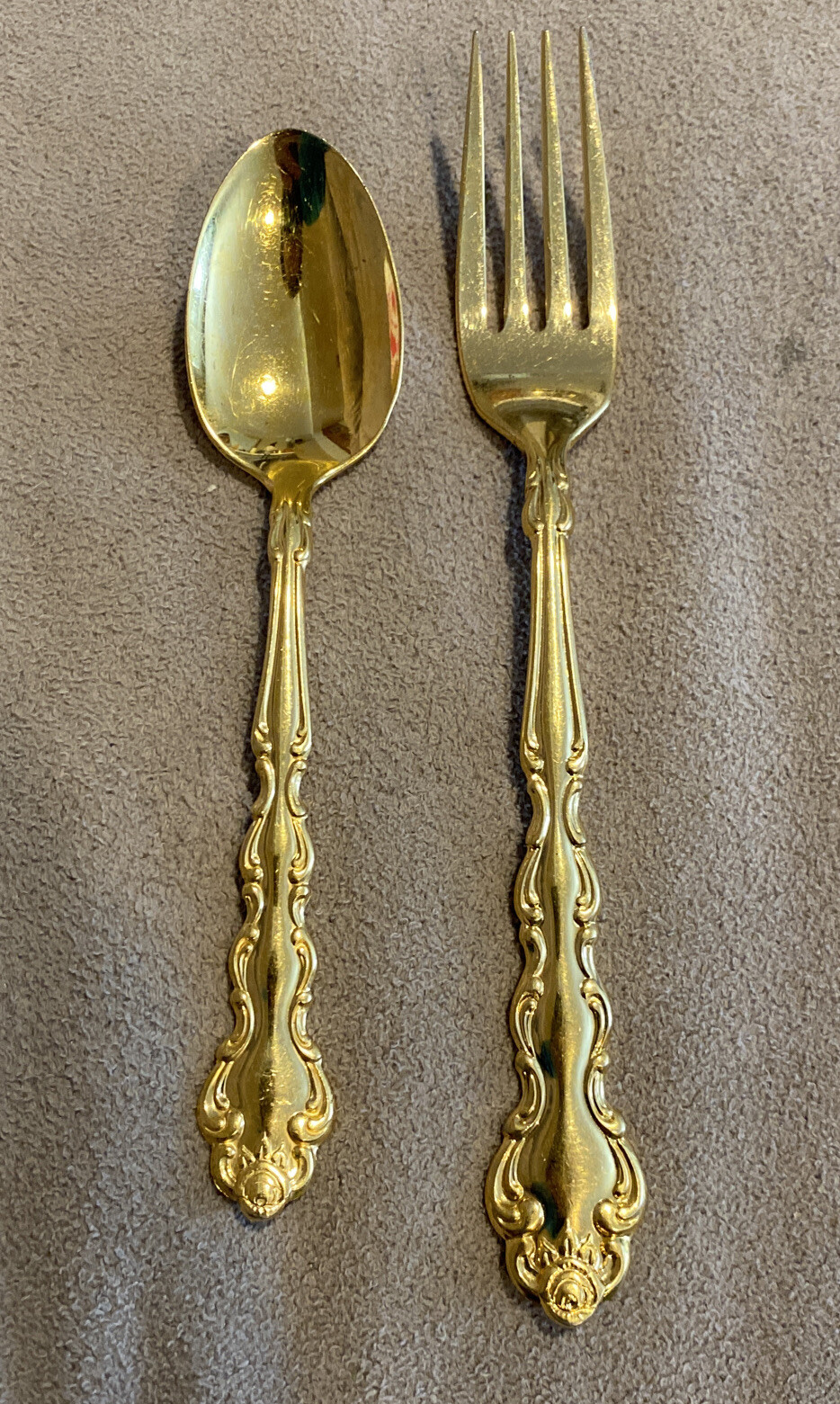 Oneida Community Gold Beethoven Type 1-Dinner Fork & 1-Spoon | eBay