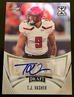 2021 Leaf Draft #BA-TJV TJ Vasher Autograph RC Cowboys | eBay