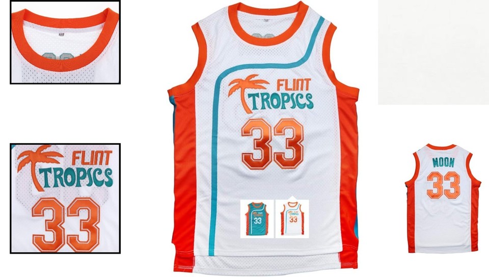 Men's Flint Tropics Moon 33 Jersey - High-Quality White Basketball Wear ...