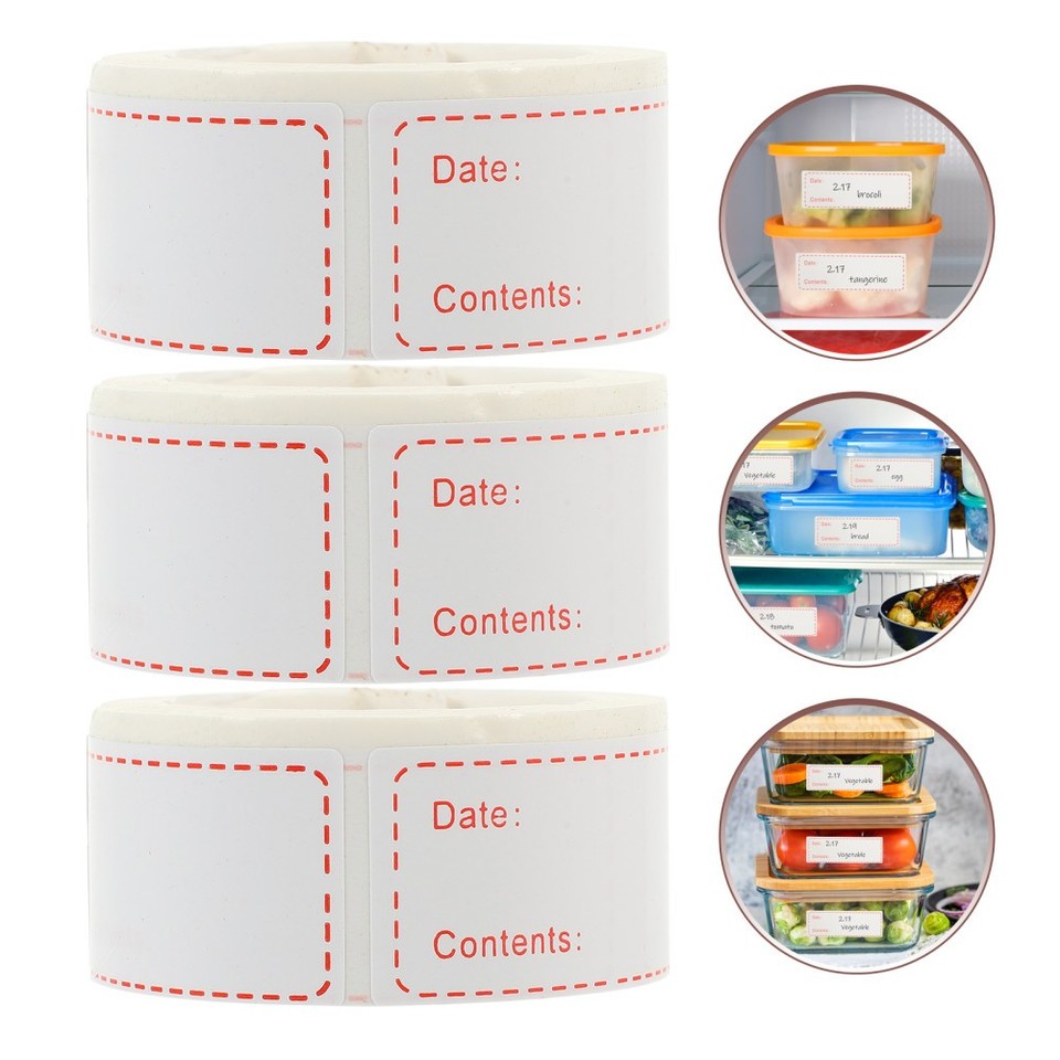 3 Rolls Food Prep Canning Labels Convenient Sticker Self Adhesive ...