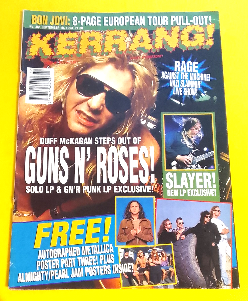 Kerrang! No.461 September 18 1993 - Guns N' Roses + Metallica Poster ...