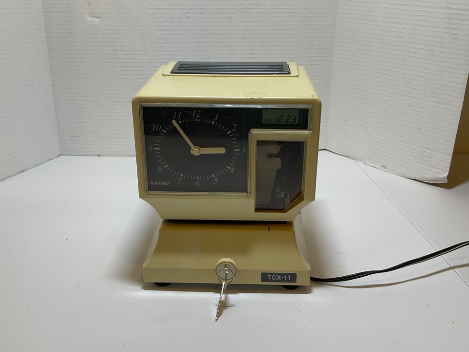 Vintage 90's Time Recorder TCX-11 Amano Cincinnati- New Ribbon & Key ...