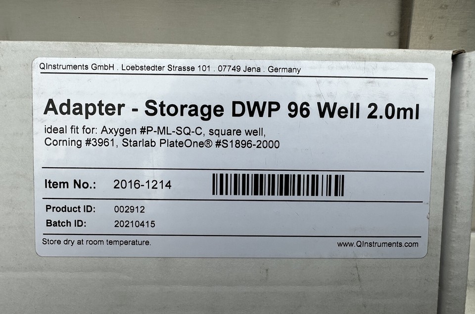 New QInstruments Adapter - Storage DWP 96 Well 2.0ml 2016-1214 | eBay