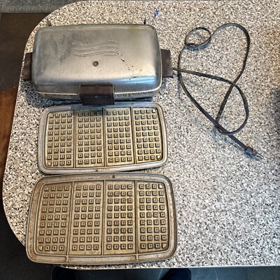 Vintage GE General Electric Waffle Maker Iron 1950s Chrome 149G40 (159 ...