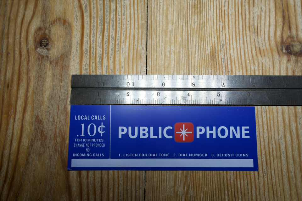 Public Payphone 10 cent Upper Sign Plastic Placard | eBay