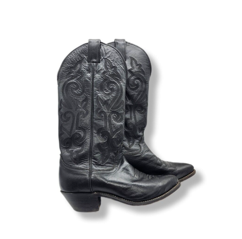 Justin Boots L4910 Black Leather Cowboy Western Riding Rodeo Women's US ...