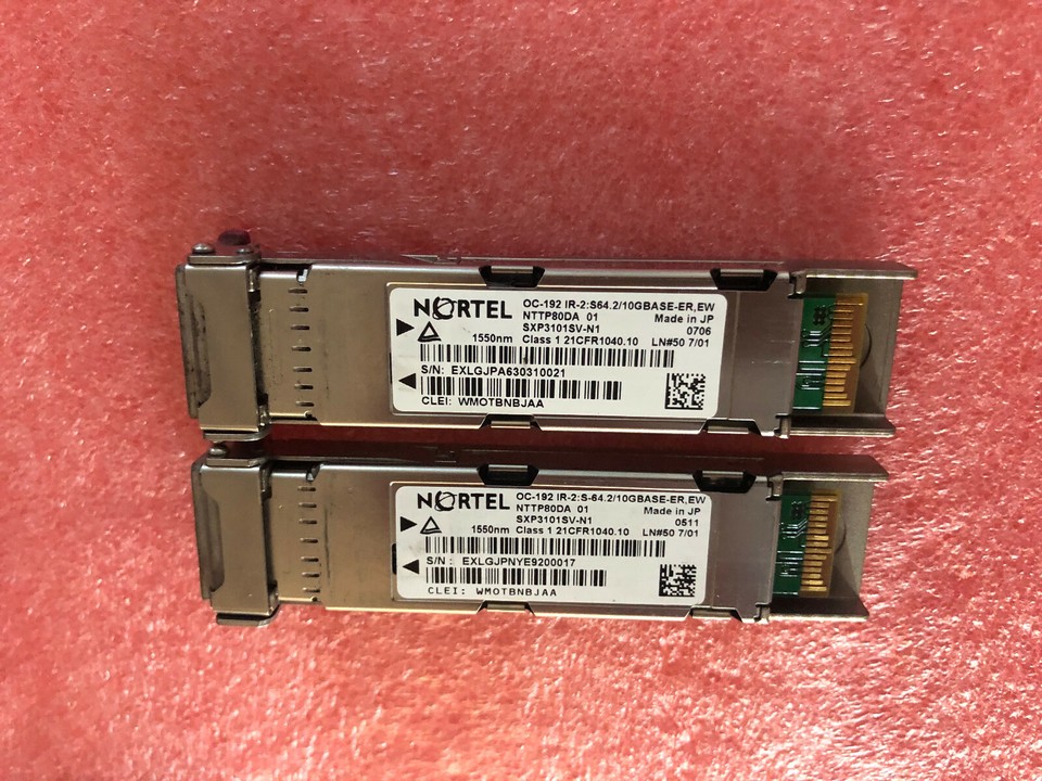 Ciena (Nortel) NTTP80DA 06 XFP OC192 IR-2: S-64.2/10GASE-ER EW 1550nm ...