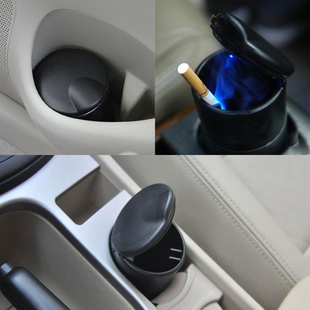 Car Led Smokeless Ashtray Holder Cup Travel Auto Cigarette Odor Smoke ...