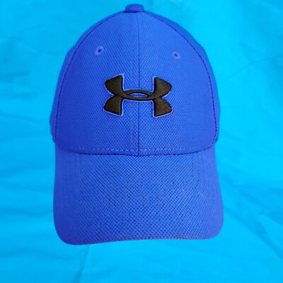 Under Armour UA Blitzing 3.0 Youth Small Blue Stretch Fit Cap Flex Hat ...