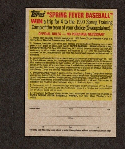 1989 Topps Company Store card [Mint] | eBay