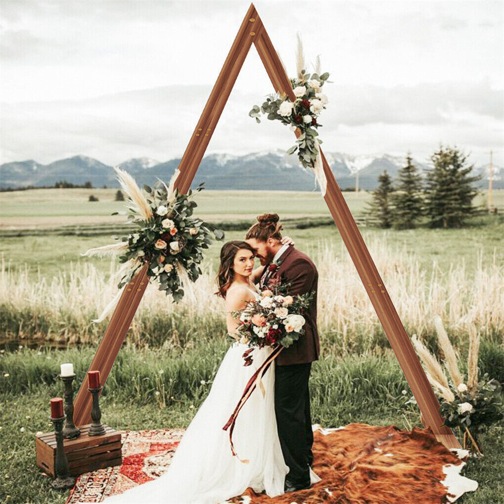 Unique Triangle Wood Wedding Ceremony Archway Backdrop Stand Garden ...