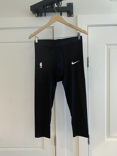 NIKE NBA Compression Tights AA0751-010 Men’s Black L 3/4 Length Dri Fit ...
