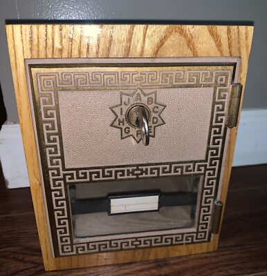 Vintage Post Office Lock Wood Box Bank W/Key Federal 1969 | eBay