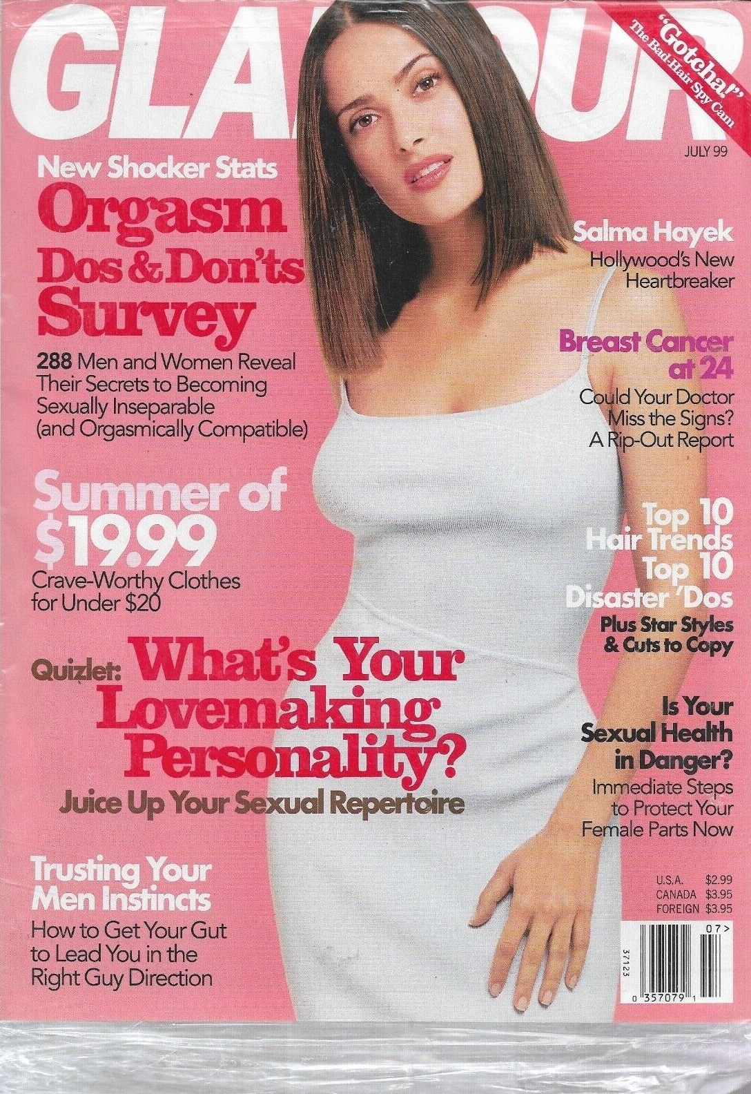 SALMA HAYEK - GLAMOUR Magazine July 1999 - BRAND NEW - Factory Sealed ...