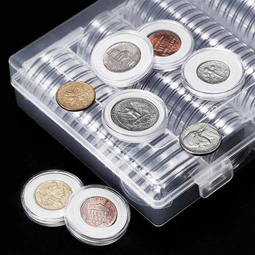 100PCS Australian Coin Collection Cases Capsules Holder Round Storage ...
