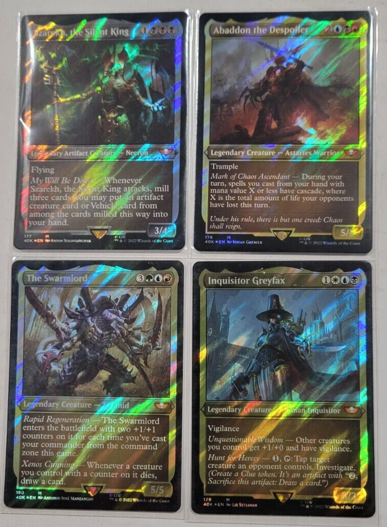Set of 4 Collector's Edition Warhammer 40k Precon Surge Foil Thick ...
