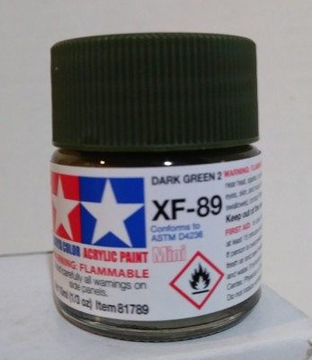 Tamiya acrylic paint XF-89, Dark Green 2, 10ml. Mini. | eBay