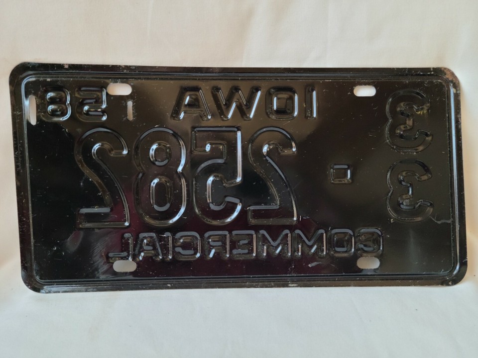 Vintage 1958 Iowa Commercial License Plate 1021 | eBay