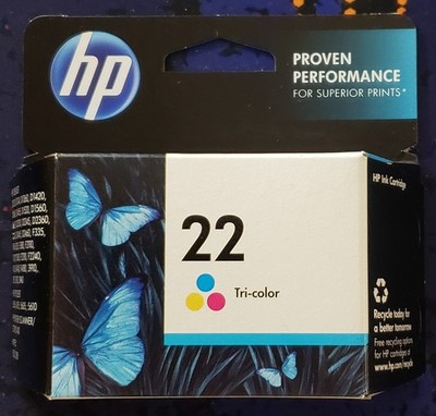 Genuine HP 22 C9352AN Tri-Color Printer Ink Cartridge New Sealed ...
