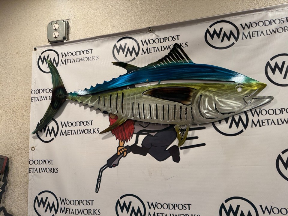 28" Wide Plasma Cut Metal Tuna Fish Wall Art – Coastal Nautical Decor ...